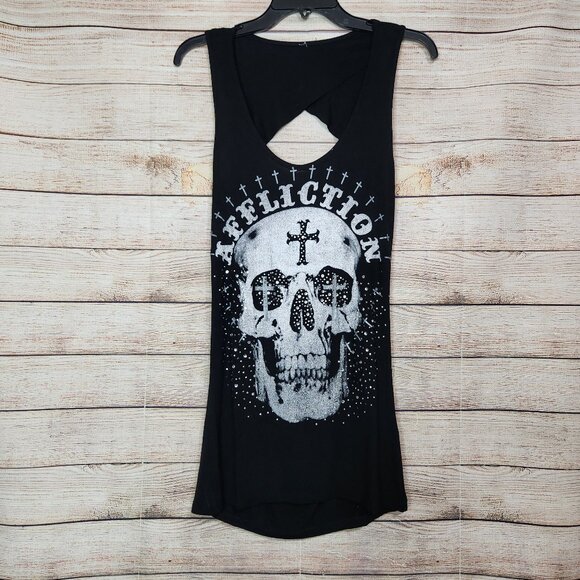 Affliction | Tops | Affliction Black Premium Shirt Womens S Tank Open ...